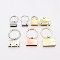 China Custom Metal Key Fob with Leather and Split Key Rings for Car Key Holder 30mm for sale