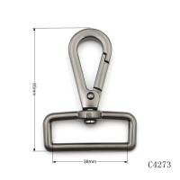 China 38mm Heavy Duty Swivel Snap Hook Gunmetal Black Zinc Alloy Bag Clip Carabiner for sale