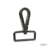China 38mm Heavy Duty Swivel Snap Hook Gunmetal Black Zinc Alloy Bag Clip Carabiner for sale