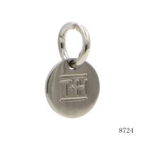 China Custom Round Metal Logo Tag Keychain Anti Fade Rustproof 20mm 30mm OEM for sale