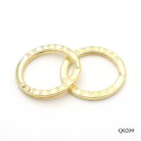 China Gold Plated Split Key Ring 25.5mm x 33mm Metal Key Ring Corrosion Resistant Custom Logo for sale