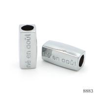 China Chrome Plated 20mm Square Spacer Beads 6mm Hole Zinc Alloy Custom Logo Bracelet for sale