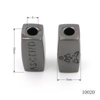 China 15mm Height 3mm Hole Gunmetal Square Metal Beads for Jewelry Making Spacer Beads for sale