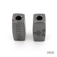China 15mm Height 3mm Hole Gunmetal Square Metal Beads for Jewelry Making Spacer Beads for sale