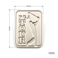 China Custom Rectangle Matte Silver Plating Metal Logo Label Plate 26mm x 35mm for Bags for sale