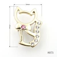 China 34x47mm Gold Tone Betty Boop Kitty Crystal Rhinestone Purse Charm Metal Logo Tag for sale