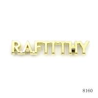 China Custom Metal Name Letter Tag Gold Plated Zinc Alloy Bag Hardware Logo Plate 44mm for sale