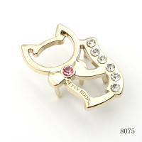 China 34x47mm Gold Tone Betty Boop Kitty Crystal Rhinestone Purse Charm Metal Logo Tag for sale