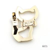 China 34x47mm Gold Tone Betty Boop Kitty Crystal Rhinestone Purse Charm Metal Logo Tag for sale