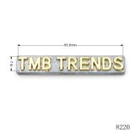 China Wholesale Custom 3D Metal Letter Plate 55.5mm Zinc Alloy Logo for Handbags Purse for sale