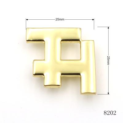 China 25x25mm Gold Plated Custom Metal Logo Plate for Luxury Purse Branding for sale