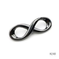 China Polished Infinity Shape Custom Metal Logo Plate 40.5mm for Bags and Accessories for sale
