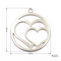 China Silver Plated Hollow Heart Metal Charm Pendant 56mm Round Cutout Tag for Bag Accessories for sale