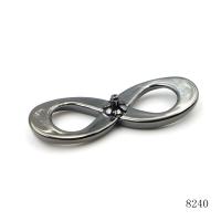 China Polished Infinity Shape Custom Metal Logo Plate 40.5mm for Bags and Accessories for sale
