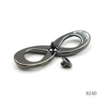 China Polished Infinity Shape Custom Metal Logo Plate 40.5mm for Bags and Accessories for sale