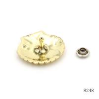 China Gold Shell Custom Metal Logo Plate Rivet 21mm x 20mm for Pet Collars Leather Bags for sale