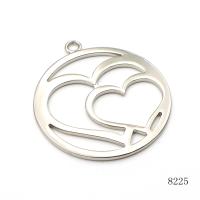 China Silver Plated Hollow Heart Metal Charm Pendant 56mm Round Cutout Tag for Bag Accessories for sale