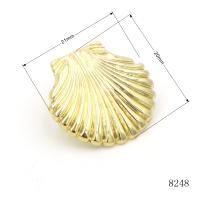 China Gold Shell Custom Metal Logo Plate Rivet 21mm x 20mm for Pet Collars Leather Bags for sale