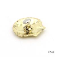 China Gold Shell Custom Metal Logo Plate Rivet 21mm x 20mm for Pet Collars Leather Bags for sale