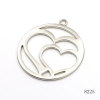 China Silver Plated Hollow Heart Metal Charm Pendant 56mm Round Cutout Tag for Bag Accessories for sale