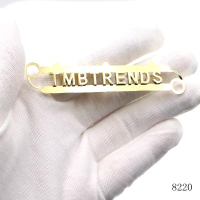 China Wholesale Custom 3D Metal Letter Plate 55.5mm Zinc Alloy Logo for Handbags Purse for sale