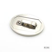 China Custom Engraved Oval Metal Logo Plate 40mm x 28.5mm Shiny Silver Plating for Bags for sale