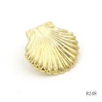 China Gold Shell Custom Metal Logo Plate Rivet 21mm x 20mm for Pet Collars Leather Bags for sale