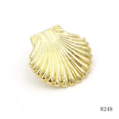 China Gold Shell Custom Metal Logo Plate Rivet 21mm x 20mm for Pet Collars Leather Bags for sale