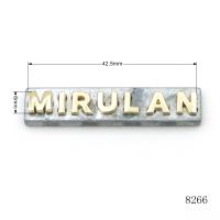 China Custom Metal Separate Letter Logo Plate 42.5mm for Lady Handbag Hardware for sale