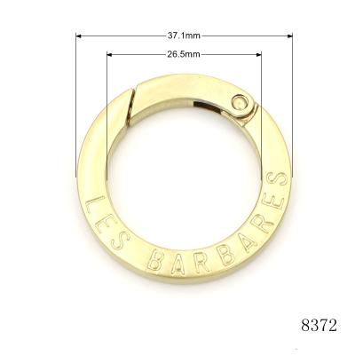 China Custom Logo Engraved Corrosion Resistant Waterproof Spring O Ring Carabiner Clip 30mm for Bag Key Chain for sale