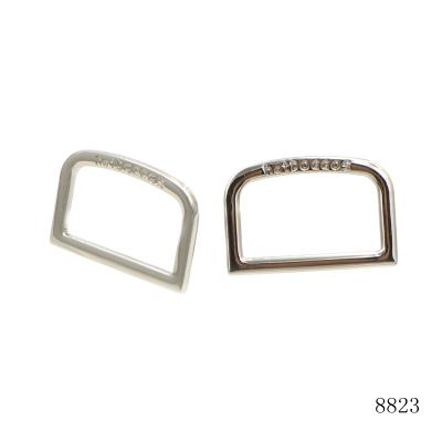 China 46mm Leather Bag Hardware Strap Buckle Custom Engraved Logo Metal D Ring for Pet Collar for sale