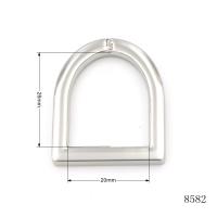 China 26mm Polished Shiny Metal D Ring with Engraved Brand Logo Solid Die Cast D Ring for Leather Bag and Pet Collar for sale