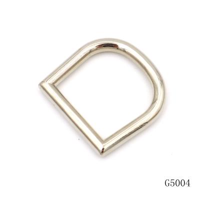 China Polished Nickel Die Cast D Ring 20mm Heavy Duty Metal D Rings for Leather Craft Dog Collar Purse Making for sale