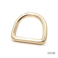 China Gold Plating Smooth Edge Bag Hardware Buckle 24mm Webbing Metal D Ring Buckle for Bag Strap for sale