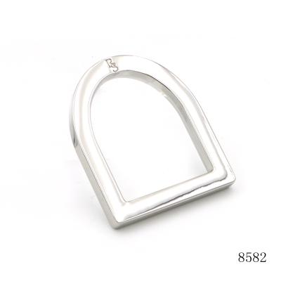 China 26mm Polished Shiny Metal D Ring with Engraved Brand Logo Solid Die Cast D Ring for Leather Bag and Pet Collar for sale