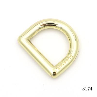 China Gold Plated Bag Parts Accessories Smooth Edge D Ring Buckle Custom Metal Logo D Ring for sale