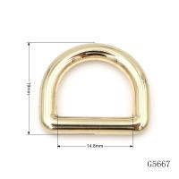 China Premium Die Cast Metal D Rings 14.8mm Bag Strap Buckle Gold Plated D Loop Buckle for Leather Bags Accessories for sale