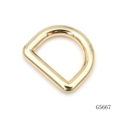 China Premium Die Cast Metal D Rings 14.8mm Bag Strap Buckle Gold Plated D Loop Buckle for Leather Bags Accessories for sale