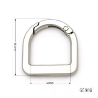 China Matte Silver D Shaped Spring Ring Clasp for Handbag Making DIY Craft for sale