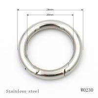 China Stainless Steel Spring Ring 28mm x 20mm Round Wire Snap Clasp for Bags Keychains for sale