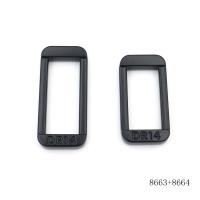 China Matt Black Square Shape Metal Buckle Custom Logo Engraved Zinc Alloy Buckle Ring For Handbag Strap for sale