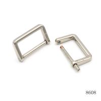 China Nickel Polish Zinc Alloy Custom Logo Engraved Metal Screw D Ring Buckle Adjuster For Handbags Decorative for sale