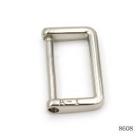China Nickel Polish Zinc Alloy Custom Logo Engraved Metal Screw D Ring Buckle Adjuster For Handbags Decorative for sale