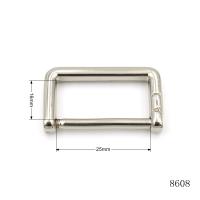 China Nickel Polish Zinc Alloy Custom Logo Engraved Metal Screw D Ring Buckle Adjuster For Handbags Decorative for sale