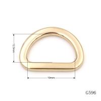 China Factory Zinc Alloy Gold Color Plating Metal D Ring Buckle Loop For Handbags Hardware Accessories for sale
