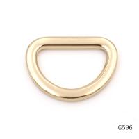 China Factory Zinc Alloy Gold Color Plating Metal D Ring Buckle Loop For Handbags Hardware Accessories for sale