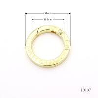 China Custom Logo Engraved Round Spring Clasp Metal Carabiner 25mm for Keychains Handbags for sale
