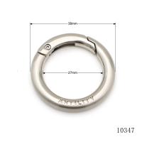 China Matt Nickel Round Carabiner Keychain Ring 25mm Custom Logo Engraved Metal Snap Hook for sale