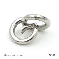 China 10mm Mini 316 Stainless Steel Spring Ring Carabiner for Keychain Handbag Hardware for sale