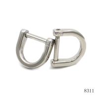 China 15mm Metal D Ring with Screw Custom Logo Engraving Removable Bag Hardware Accessories for sale
